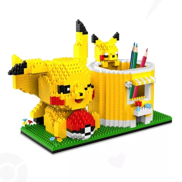 Pokemon | Other | Pokemon Pikachu Pen Holder Lego Nano Blocks | Poshmark